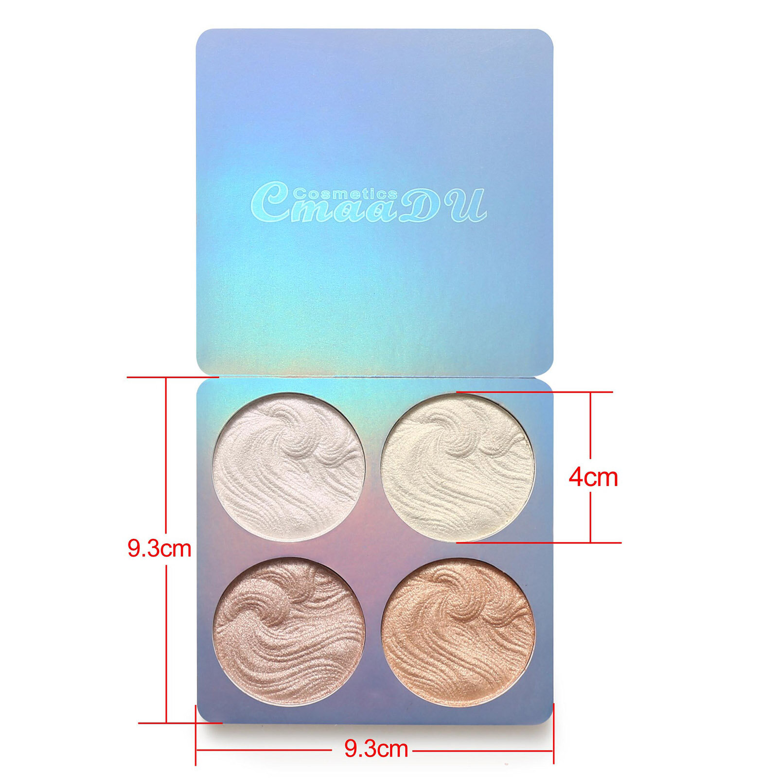 CmaaDu 4-в-1 палетка хайлайтеров Shimmer Powder Palette Illuminator Powder Palette Highlighter Baked Waterproof Long Lasting Brilliant Lighten Skin Color Face Con
