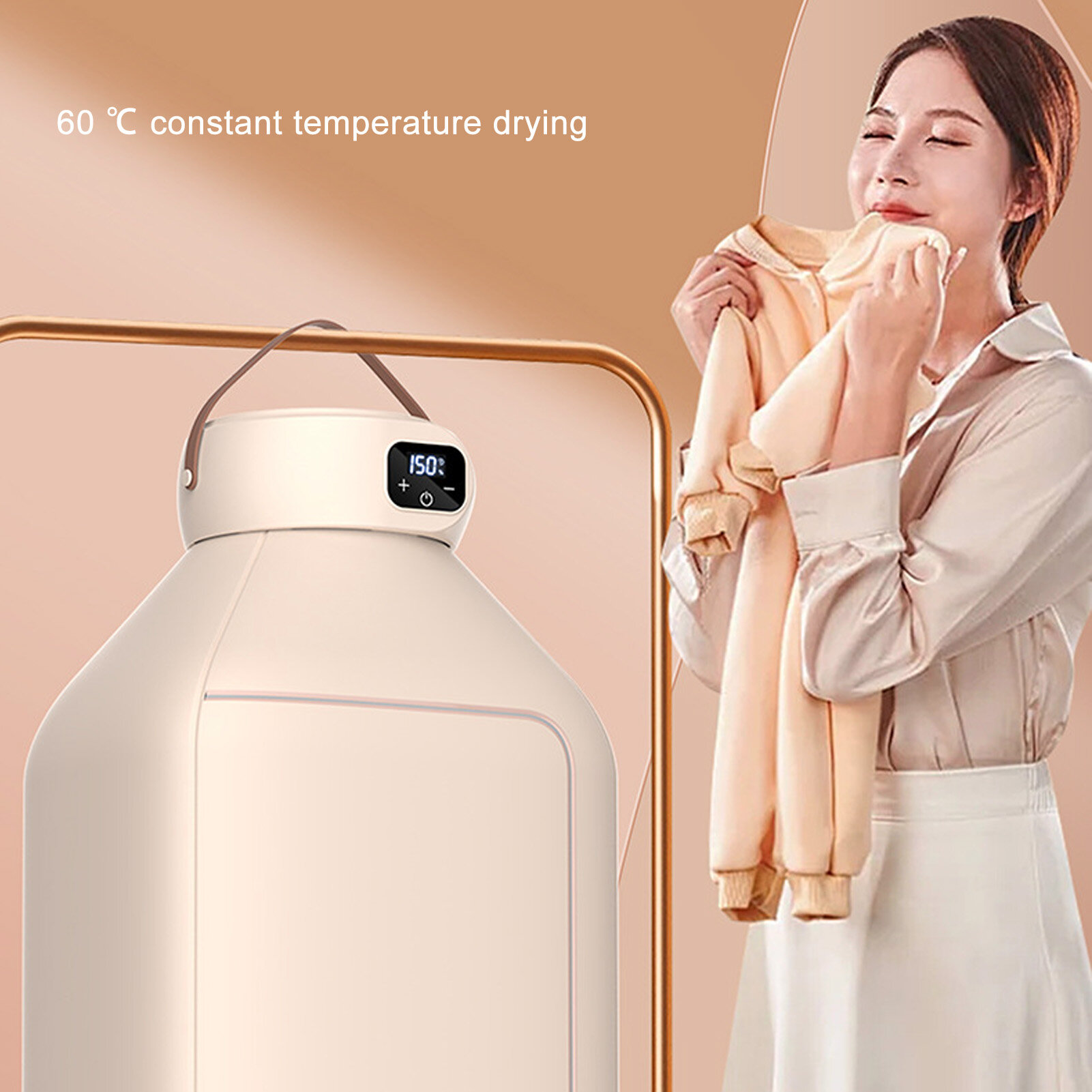 Портативная сушилка для белья, быстрая и эффективная сушка, тихая компактная сушилка для белья с таймером для общежитий, квартир, автофургонов, путешествий, вилка стандарта США 110 В