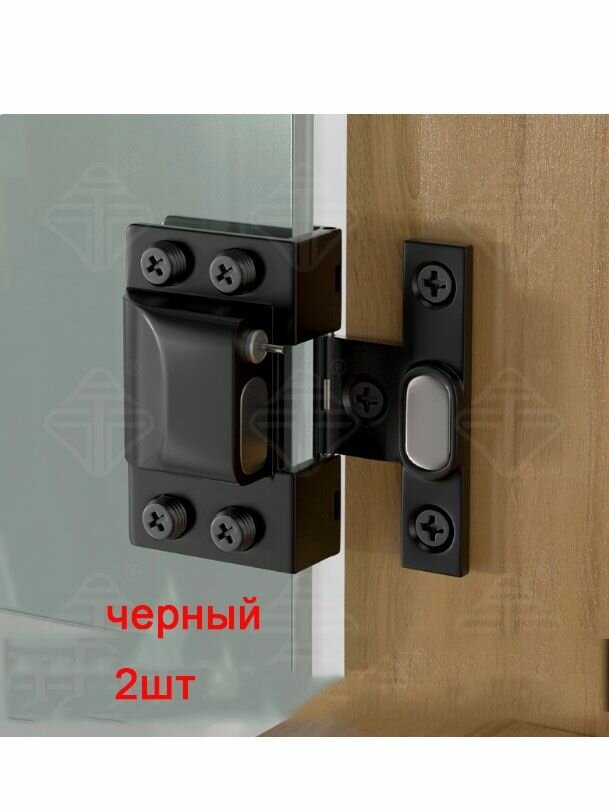 Петли для стеклянных дверей, 2шт черных