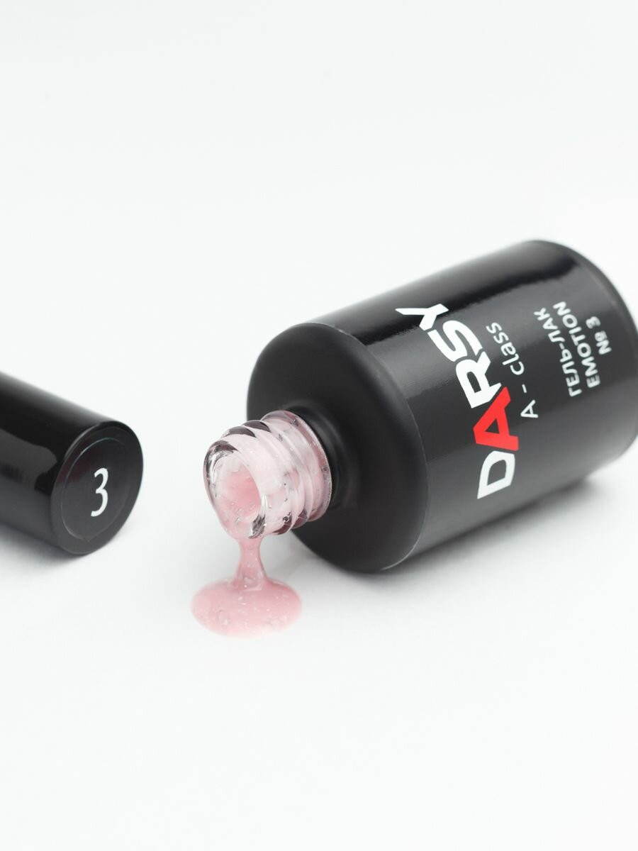 Гель-лак светло-розовый с вкраплениями Emotion №3, 8 мл