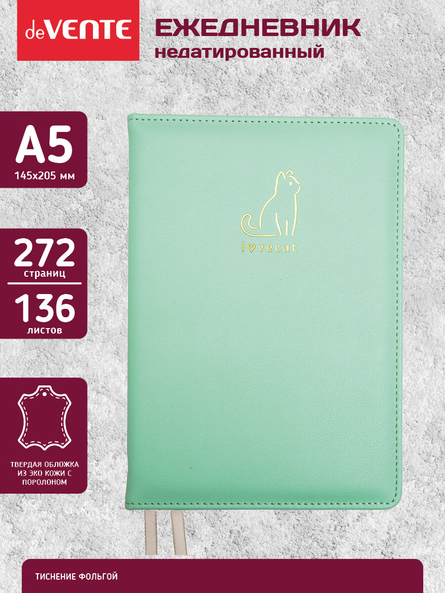 Ежедневник недатированный A5 (145x205 мм) 272 стр