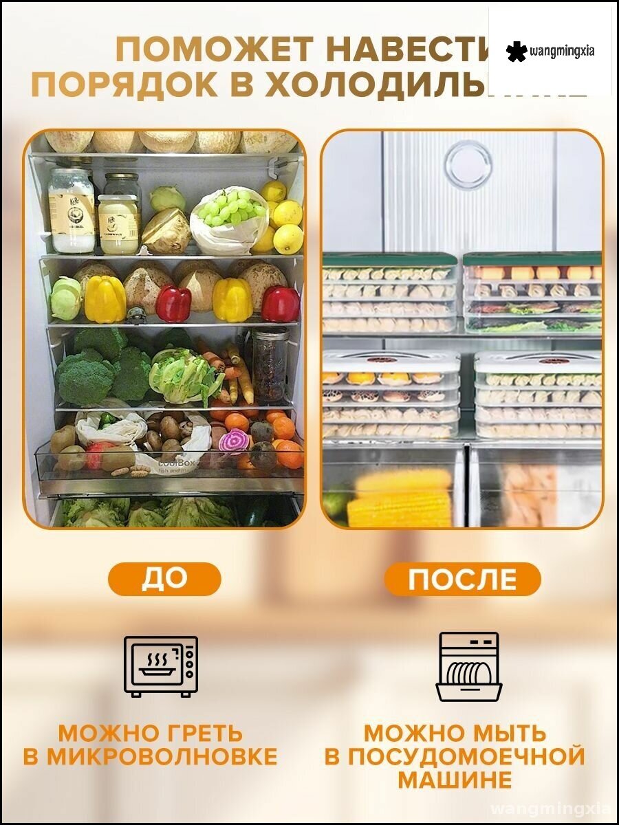 Ланчбокс эксклюзивный прямоугольный с секциями и таймером на крышке, пищевой пластик, 18×15×10 см, для СВЧ и посудомойки — фото 1