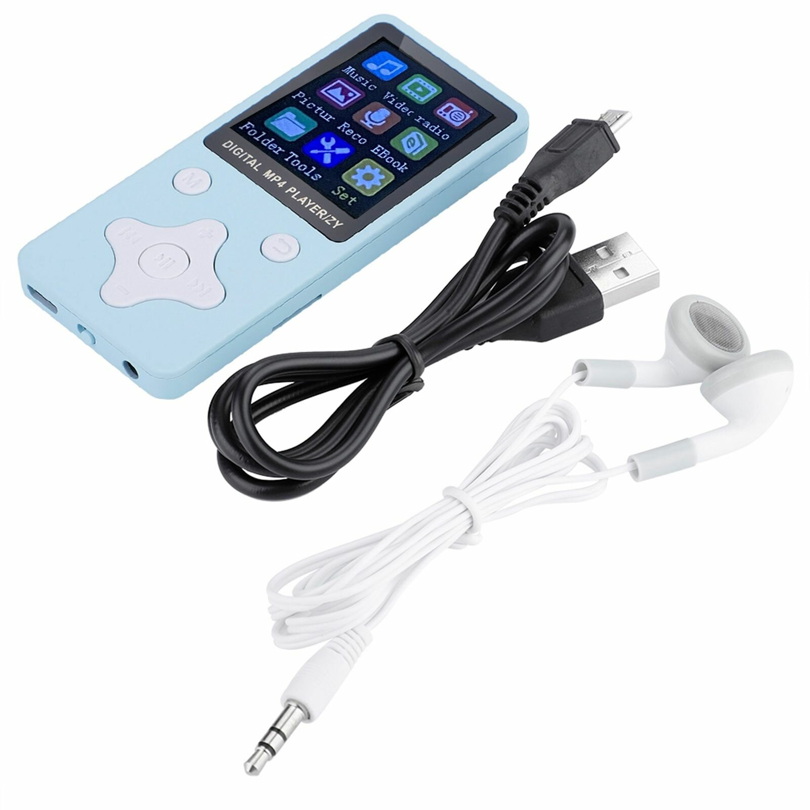 Портативный MP3 плеер USB, голубой, 32GB