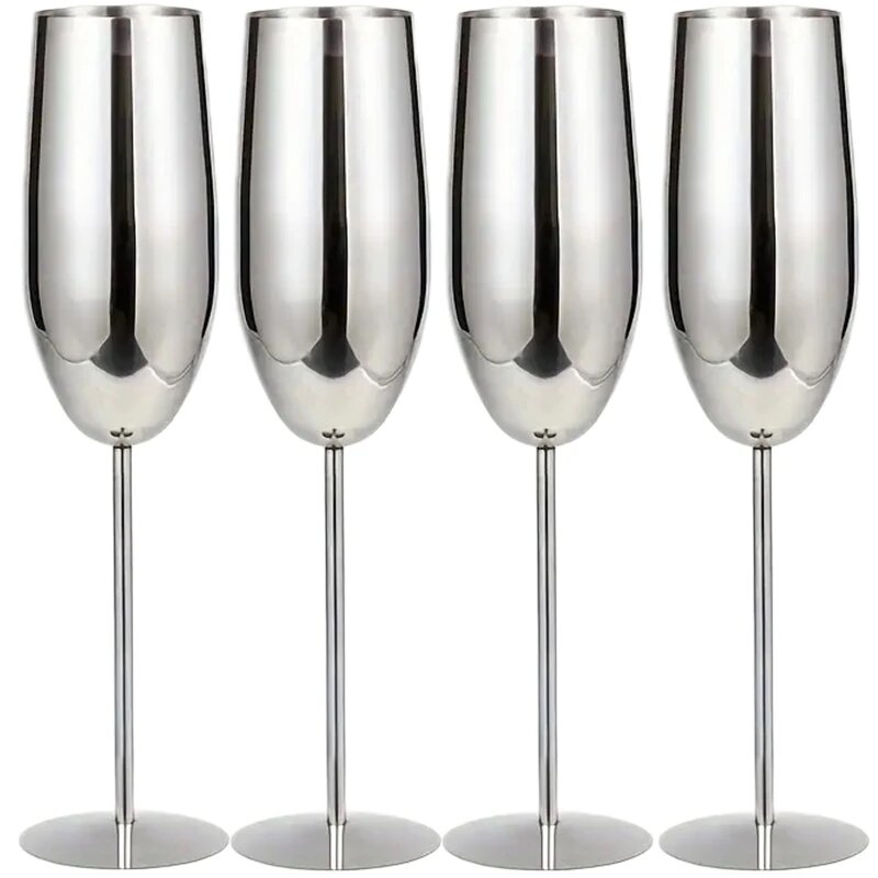 Стальные коктейльные бокалы 220 мл Silver--250ml