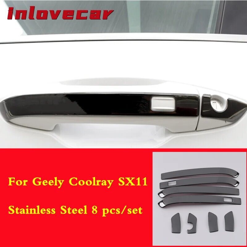 Для Geely Coolray sx11 внешняя дверная ручка из нержавеющей стали, крышка двери door handle Black 2