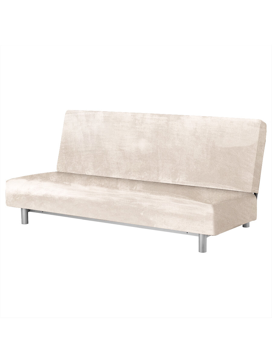 Чехол на диван Бединге Икеа, молочно-бежевый, стрейчевый велюр, Виктория Хоум Декор