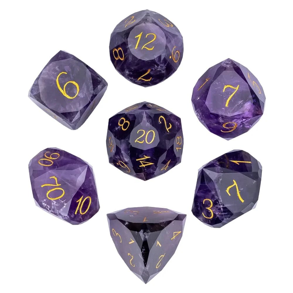 Стеклянные игральные кости CRITALLIC, набор D4-D20