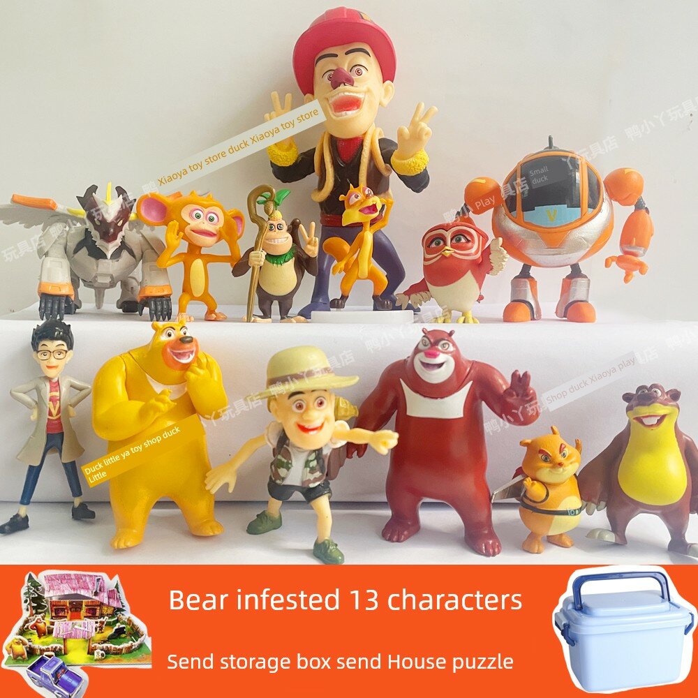 Набор плюшевых игрушек: Медведь, Большой Медведь, Маленький Медведь, Бледный Медведь, Сильный Медведь, Мощный Медведь,