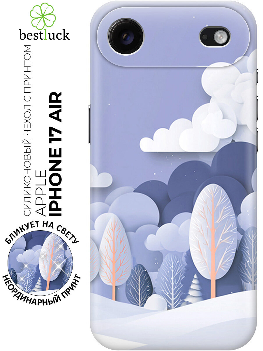 Силиконовый чехол на Apple iPhone 17 Air с принтом "Фиолетовые сны зимы"