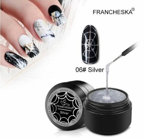 Гель-паутинка серебристый Francheska Silver Spider Gel 8 мл