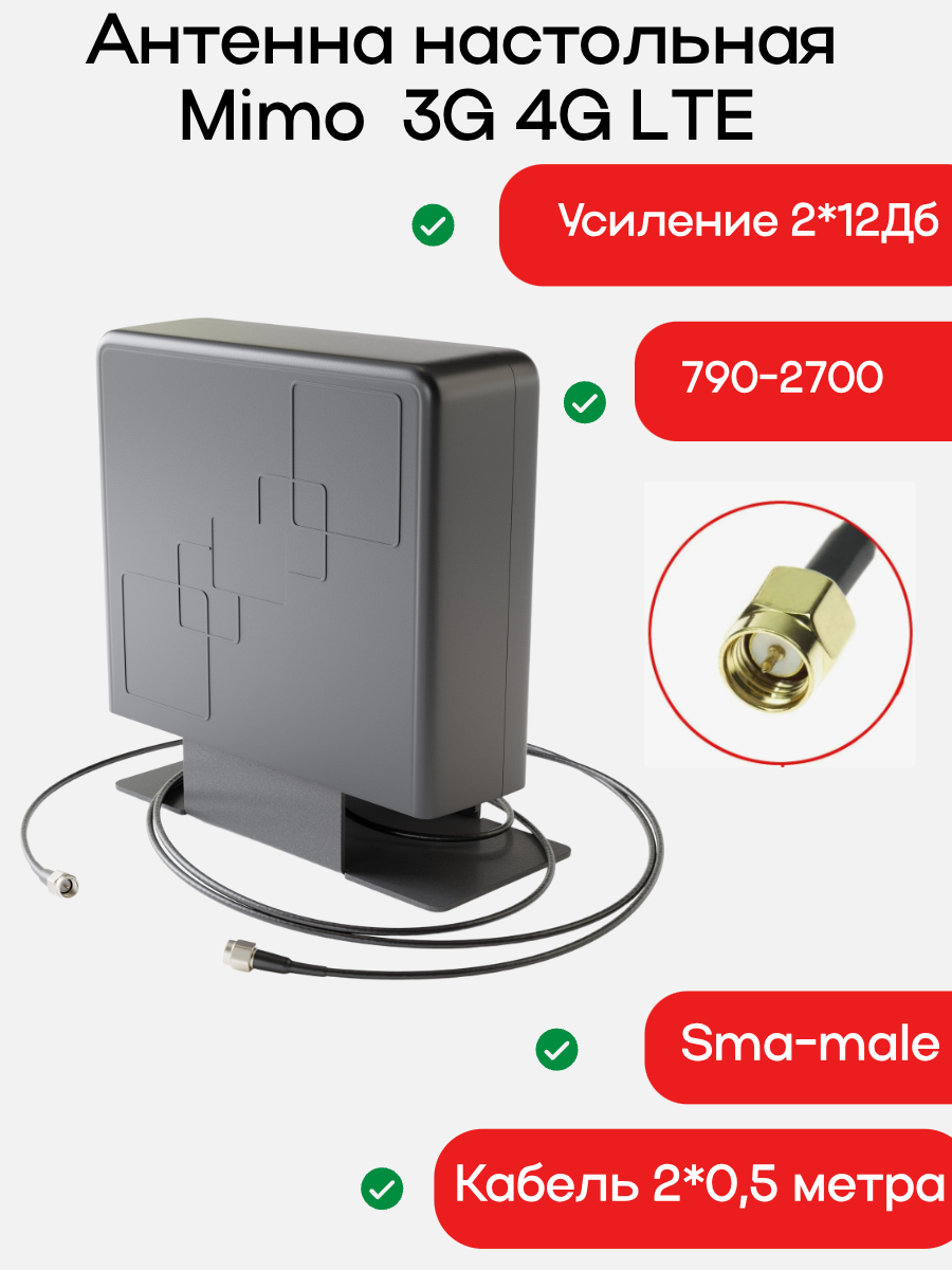 BAS-2013 Mimo Indoor SMA-male Ку 10-12 дБ