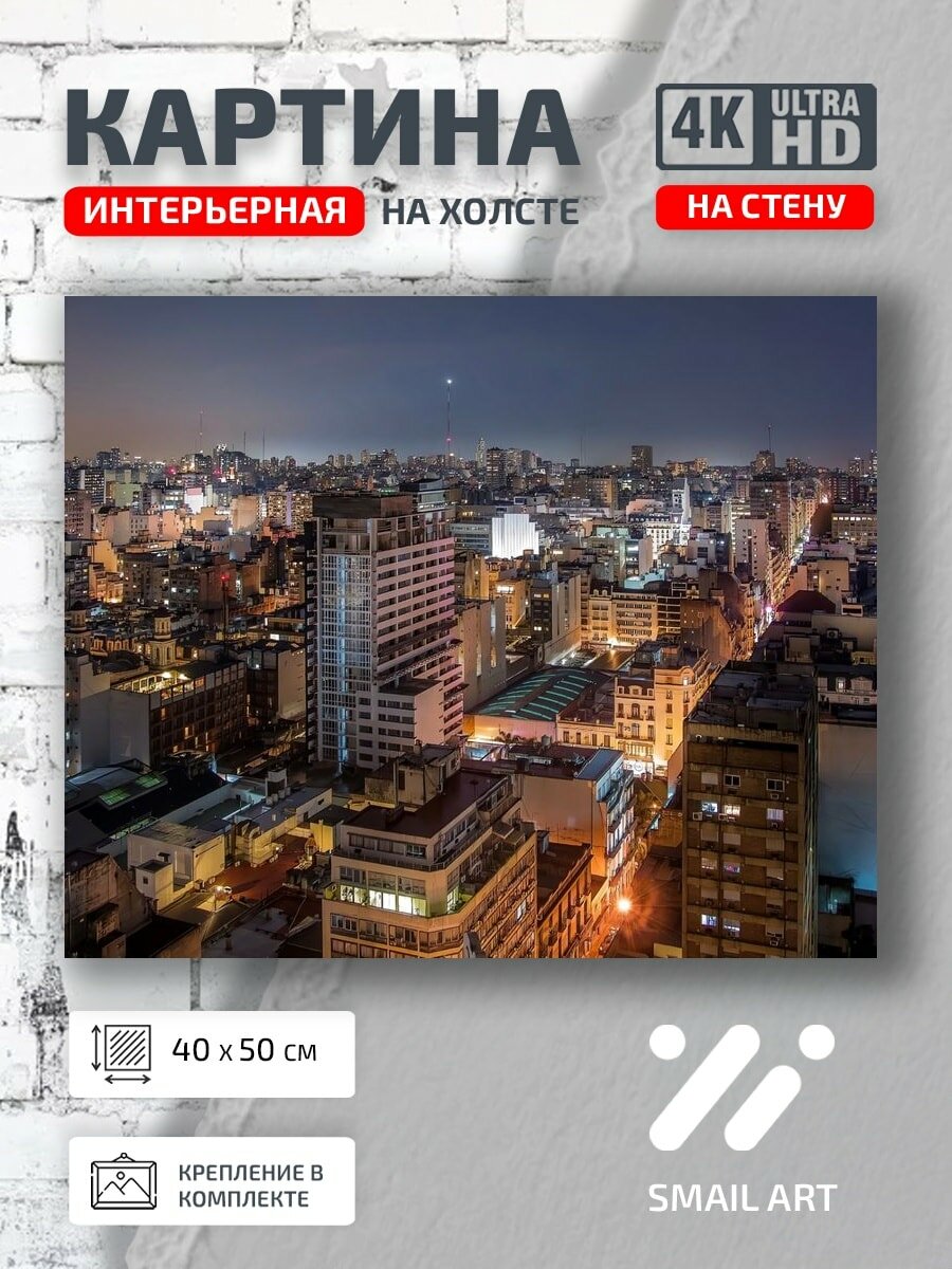 Картина на холсте интерьерная 40 на 50 на стену Город Argentina для офиса атмосфера