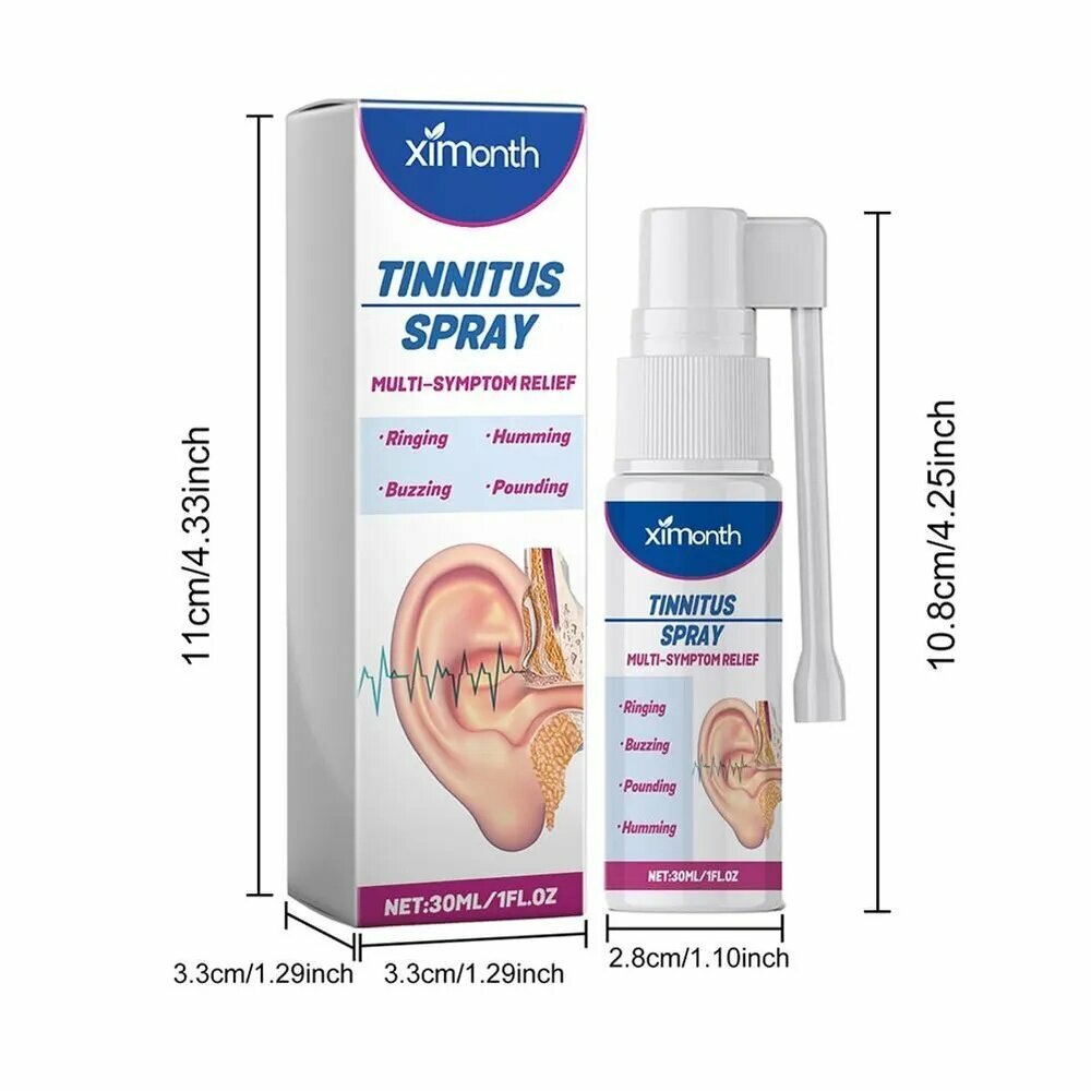 30 мл спрей для чистки ушей от шума в ушах, лечение закупорки ушного канала и тугоухости
