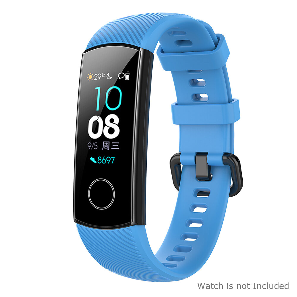 Ремешок силиконовый для умных часов Huawei Honor Band 4/Band 5, замена ремешка, черный, белый, синий, фиолетовый, размер упаковки approx. 16.8*6*1.5cm, вес упаковки approx. 16.1g, в комплект входят 1 ремешок (часы не входят)