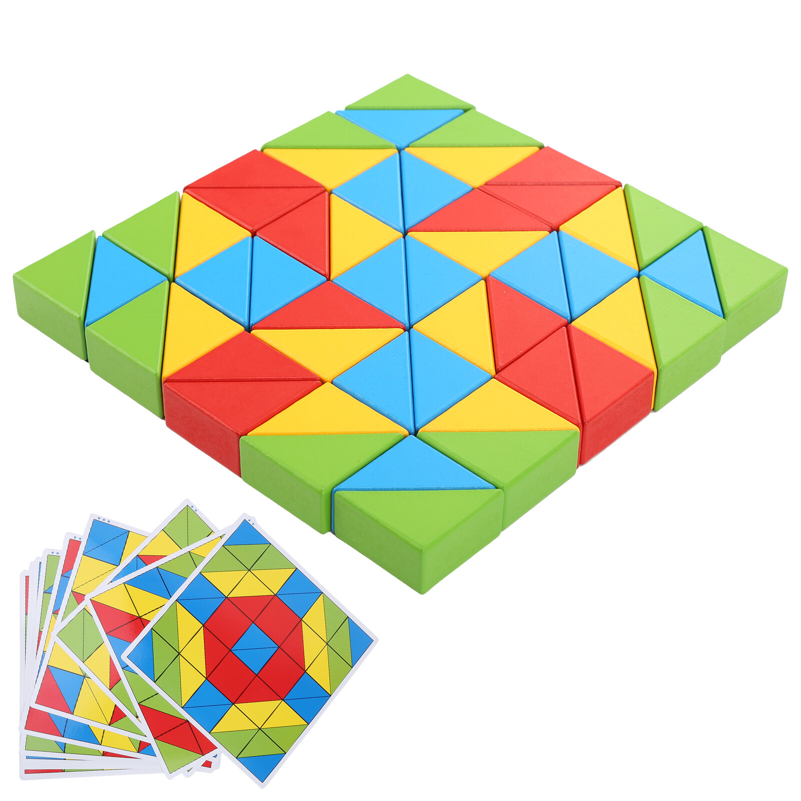 Деревянные треугольные строительные блоки для детей. Игрушка-головоломка, способствующая развитию творческих способностей.