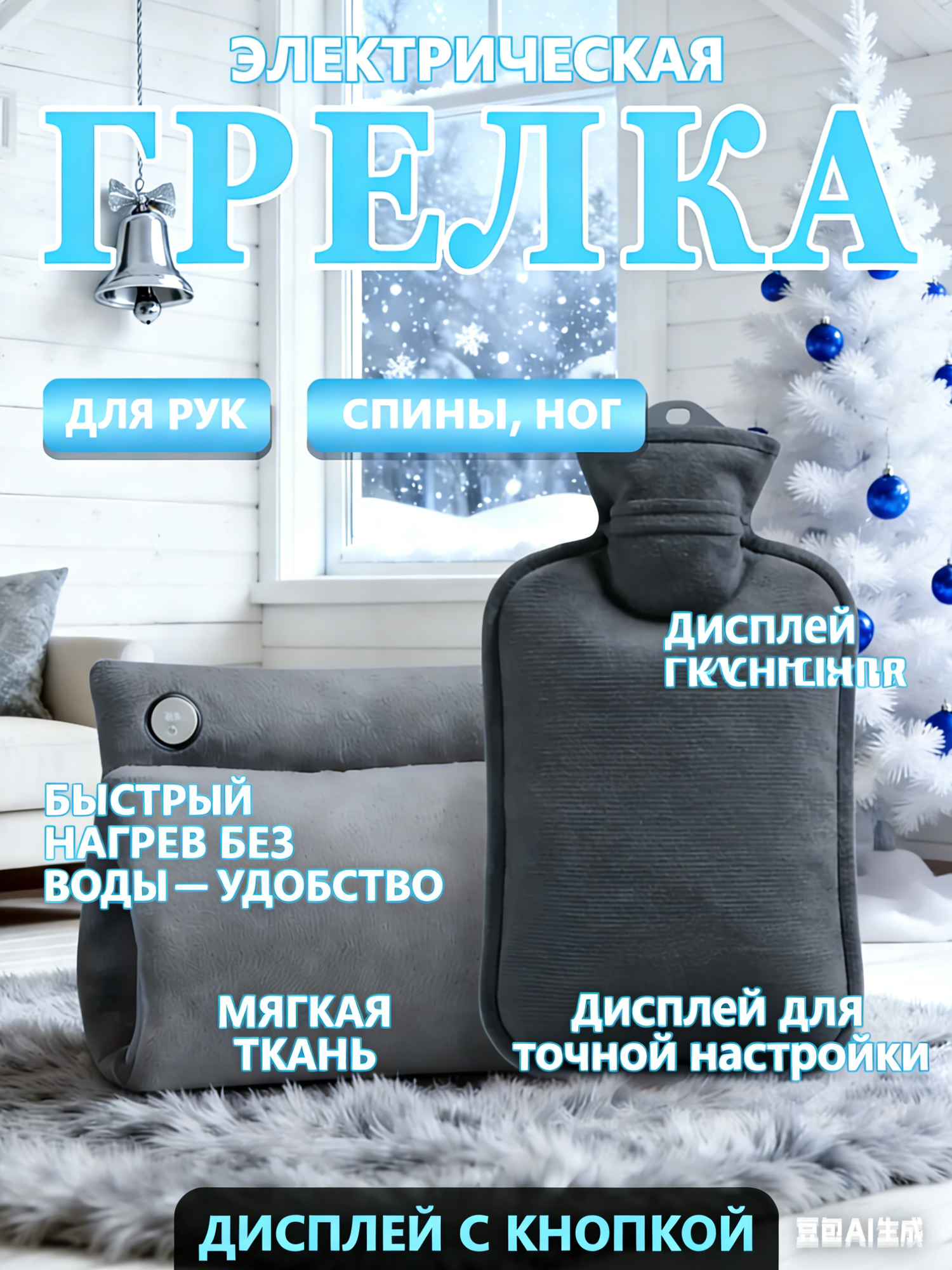 Электрогрелка для рук Муфта с USB подогревом Гаджет для холода оранжевый