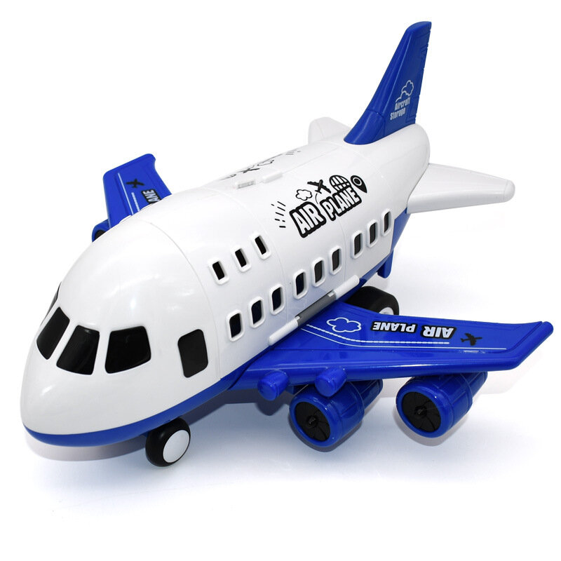 Набор игрушек для детей: большой пассажирский самолет, складная пластиковая модель самолета, инерционная игрушечная машина для мальчиков