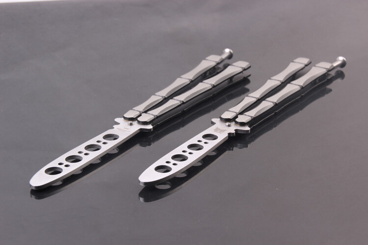 Американский бабочка-нож с бамбуковым соединением, тренировочный нож, не требующий обслуживания, инструмент для практики, не заточенный, 1 штука, дропшиппинг