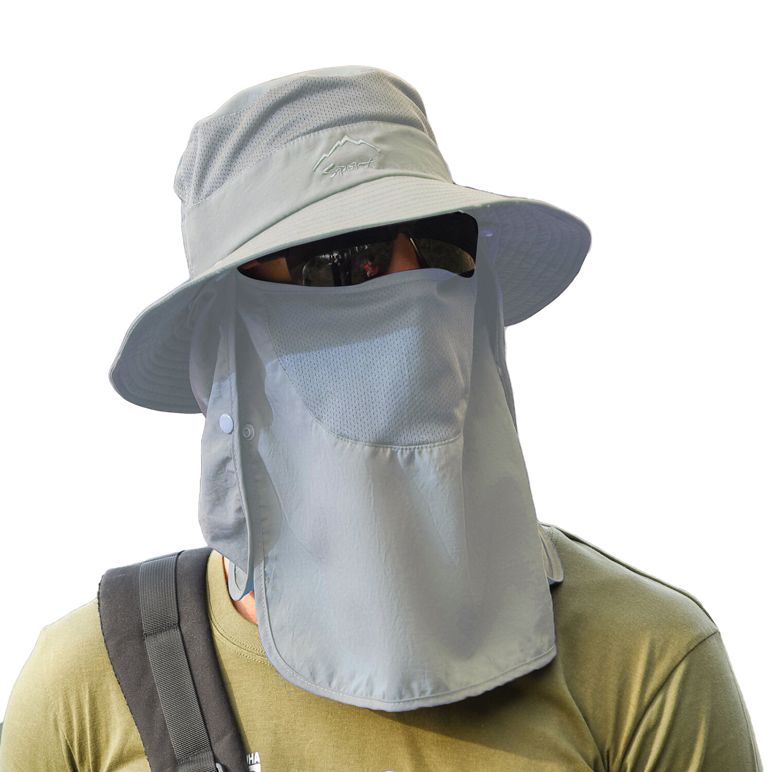 Шляпа солнечная с защитой от УФ-лучей, широким козырьком, подкладкой для шеи и защитой лица, многофункциональная кепка для походов, рыбалки, пляжа, цвет: синий/фиолетовый/хаки/розовый/темно-синий/светло-серый/темно-серый/темно-зеленый/ бежевый, размер: