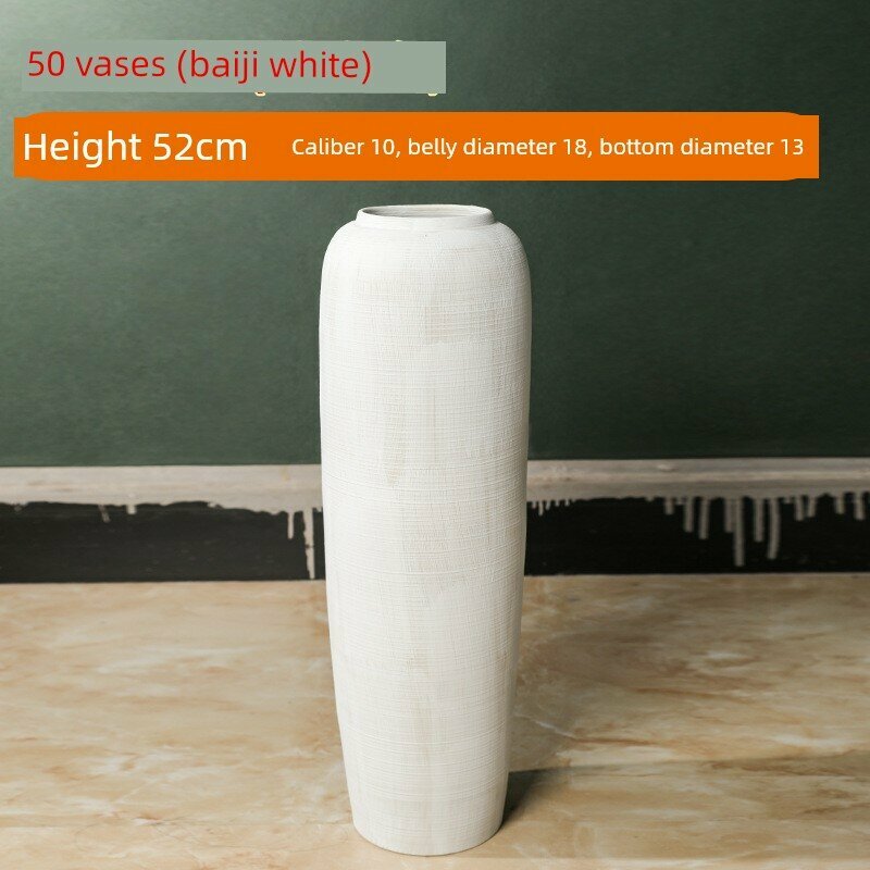 Керамическая ваза из Цзиндэчжэня, большая напольная ваза для цветов, подходит для аранжировки золотых тростников и