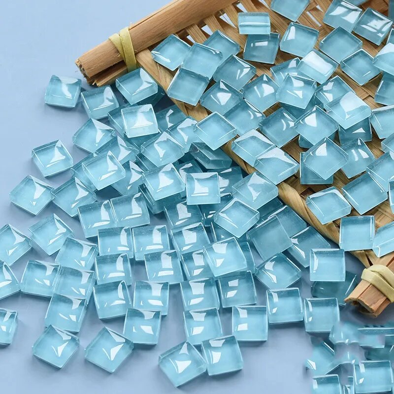 Стеклянная мозаика Светло-голубой 10х10х4мм, Сделай сам Наборы для самостоятельного изготовления