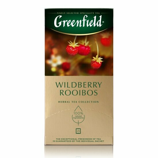Чай Greenfield Wildberry Rooibos фруктовый ароматизированный, 25 пакетиков
