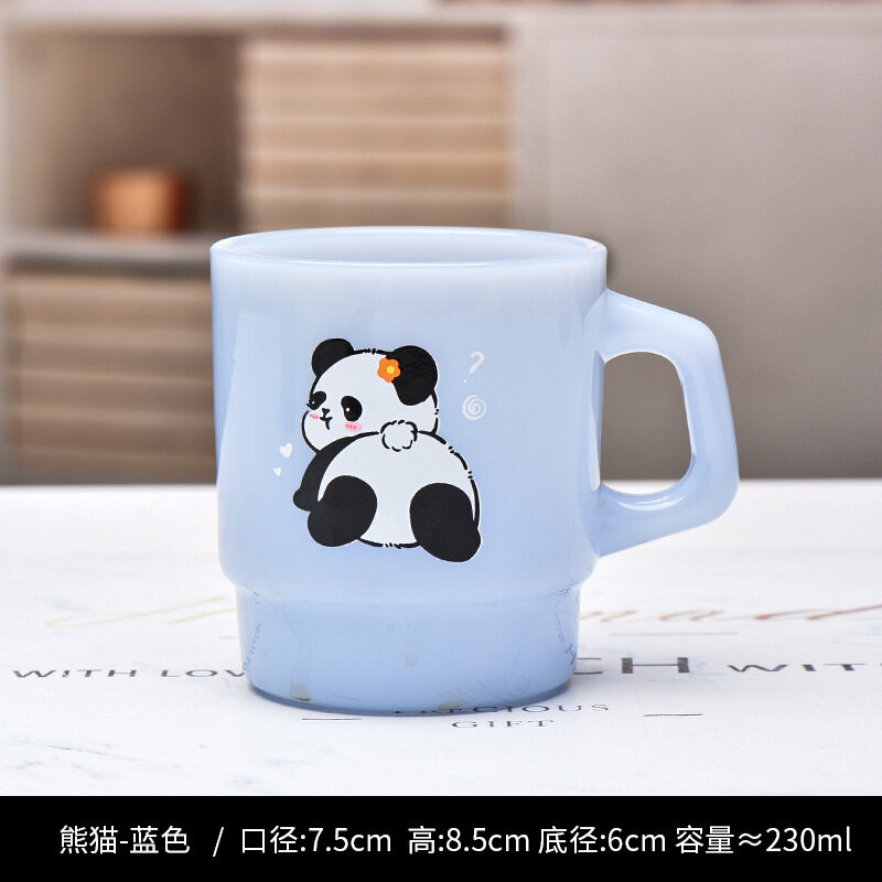 Креативная стеклянная кофейная чашка, простая корейская молочная нефритовая кружка, стопка чашек, домашняя печатная ручка, цветная водяная чашка