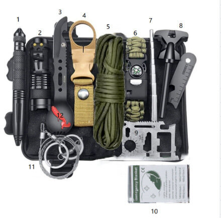 Новый набор инструментов для выживания в дикой природе, многофункциональный аварийный комплект, коллекция снаряжения для выживания на конец света