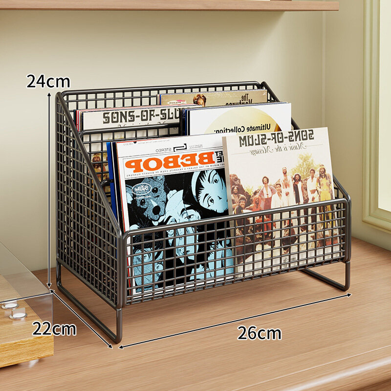 Большая виниловая полка для хранения пластинок, полка для CD, настольная книжная полка, многофункциональная коробка для хранения игровых дисков