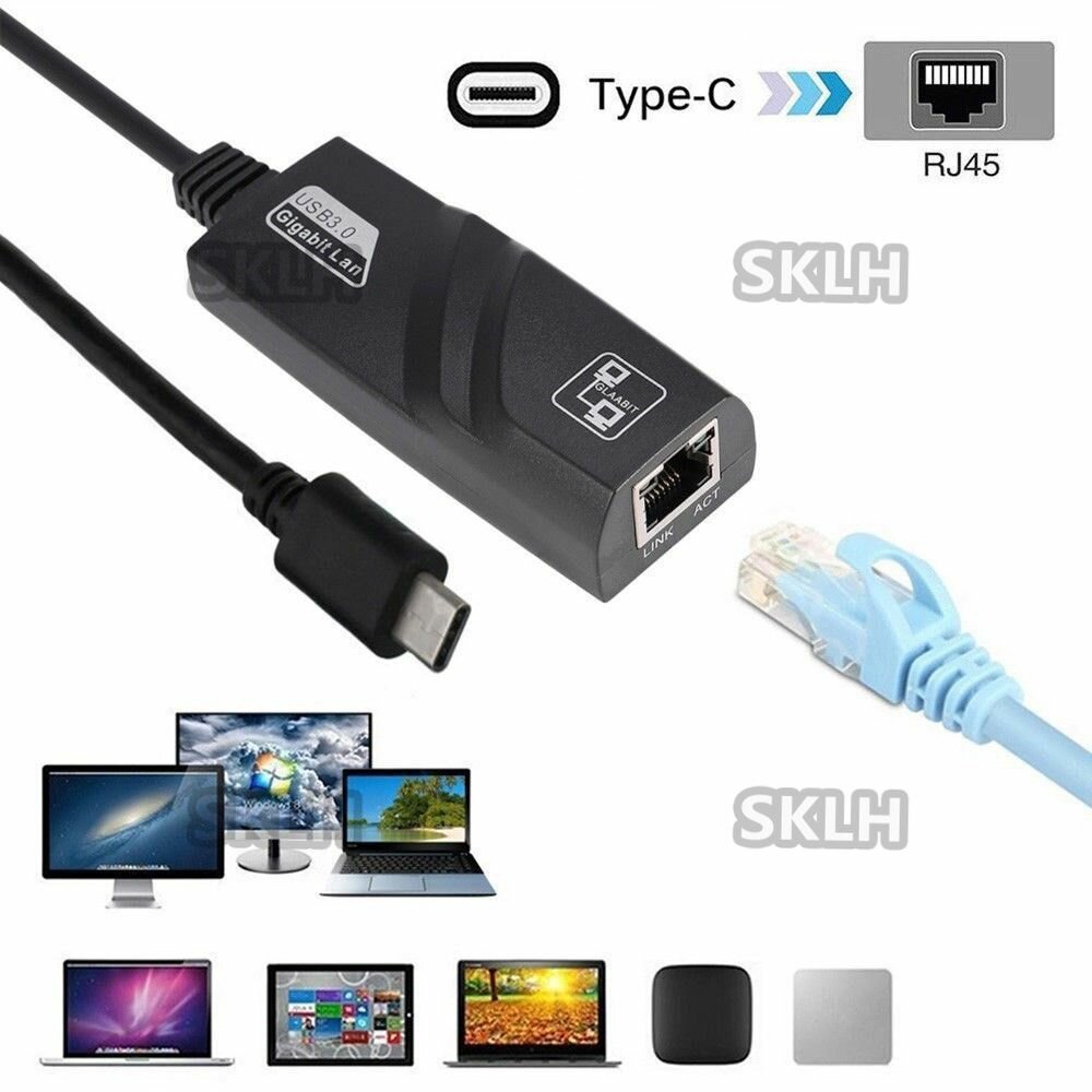 Type-C Hub Lan Adapter/ Сетевая карта USB-C/ Ethernet адаптер сетевой/ RJ45 переходник LAN Интернет 1000 Мбит/с