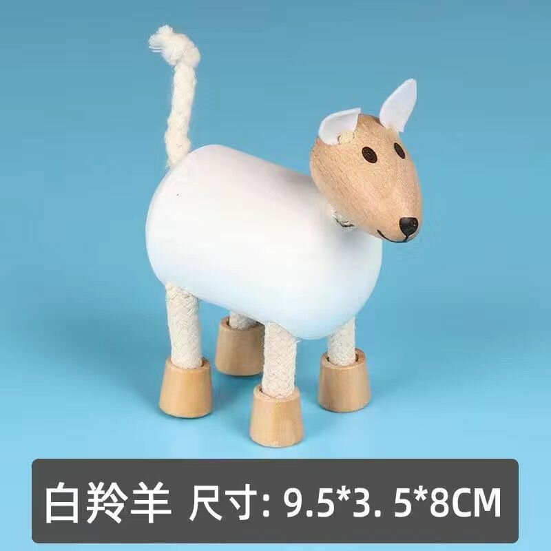 Современные минималистичные деревянные фигурки животных, имитированные шарнирные модели животных, экологически чистые куклы из массива дерева, детские деревянные игрушки.