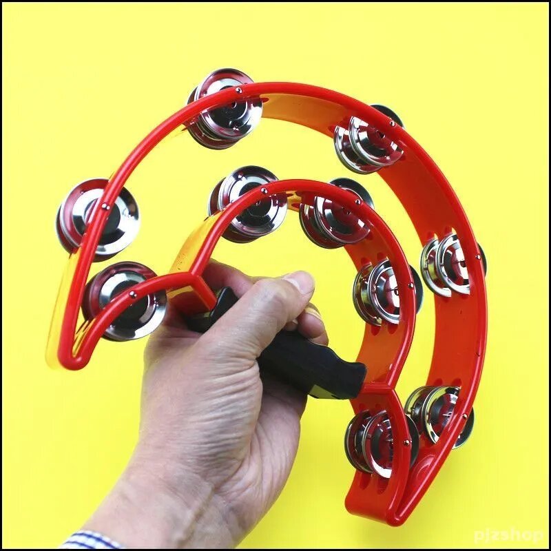 FLIGHT FTHP-20 Пластиковый тамбурин 'Двойной полумесяц' с 20 джинглами Состав: пластик, металл