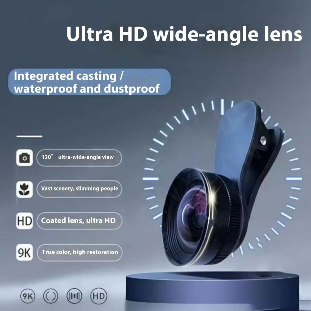 Универсальный объектив для камеры смартфона с широким углом и детализацией 9K для большинства телефонов