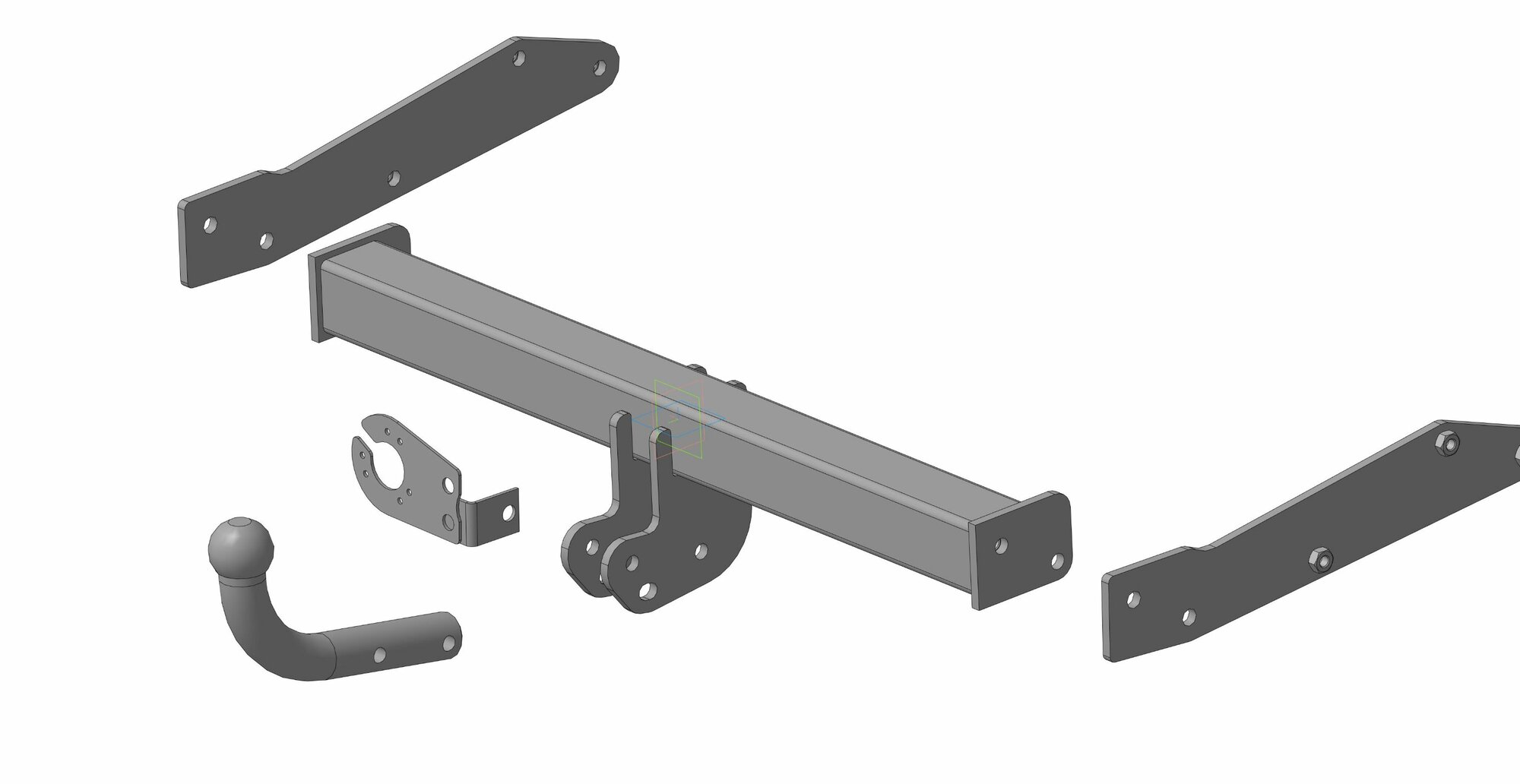 Фаркоп для Volkswagen Transporter T5, T6 2003-2024 (в т. ч. авто с парктроником) крепление шара на двух болтах Трейлер.9181