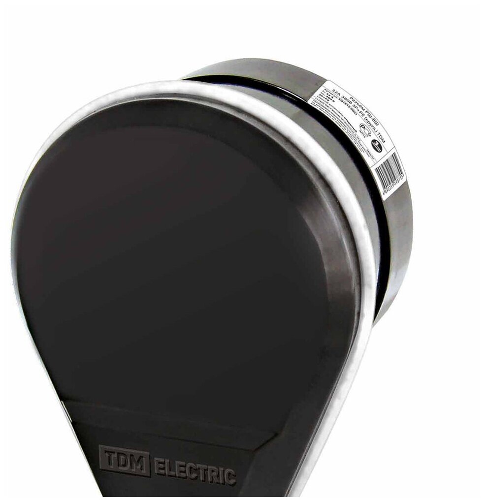 Розетка и вилка силовые для электроплиты РШ-ВШ Tdm Electric, 32 А, 250 В, 2Р+РЕ, черные