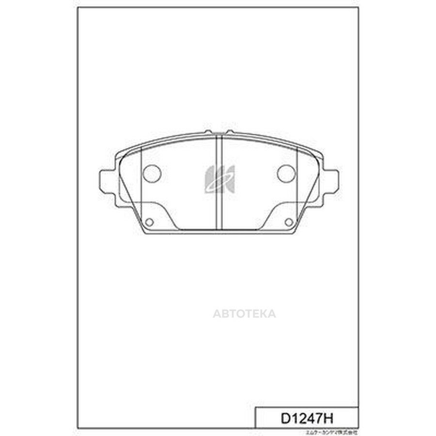 Колодки тормозные передние (с антискрипной пластиной) KASHIYAMA D1247H NI Primera P12E 02-, AlmeraTino V10M 00-;
