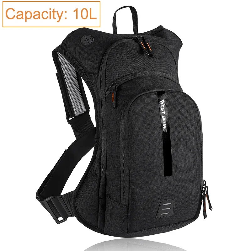 Черный 10-литровый спортивный рюкзак из полиэстера black backpack