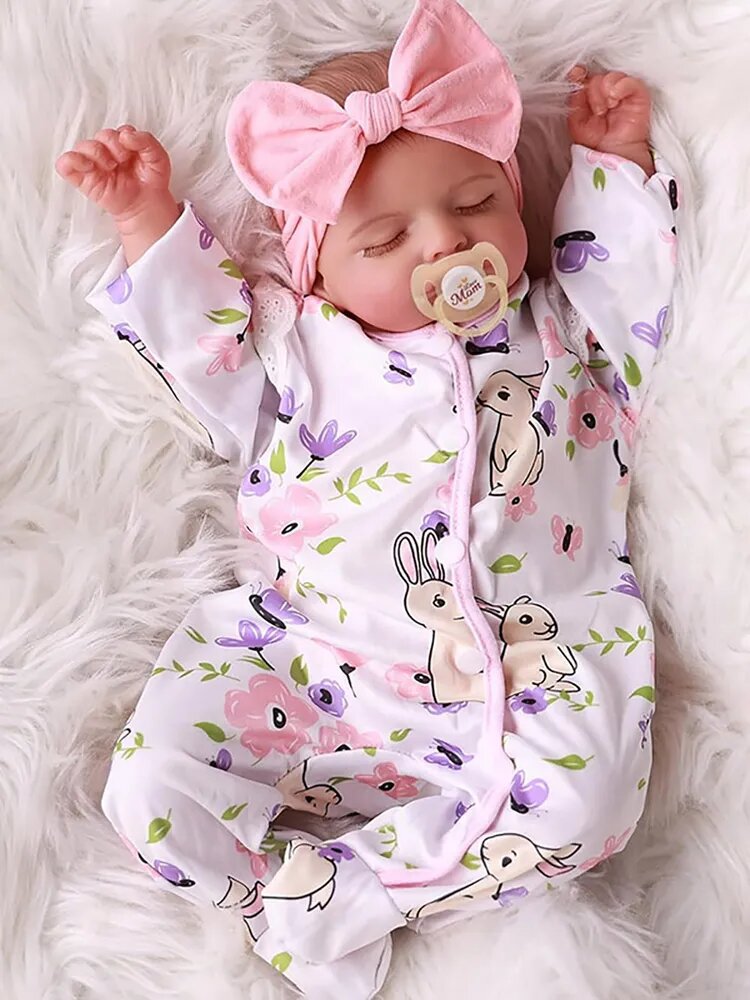 45см Кукла Реборн Reborn Rosalie , тело из ткани, спящий ребенок