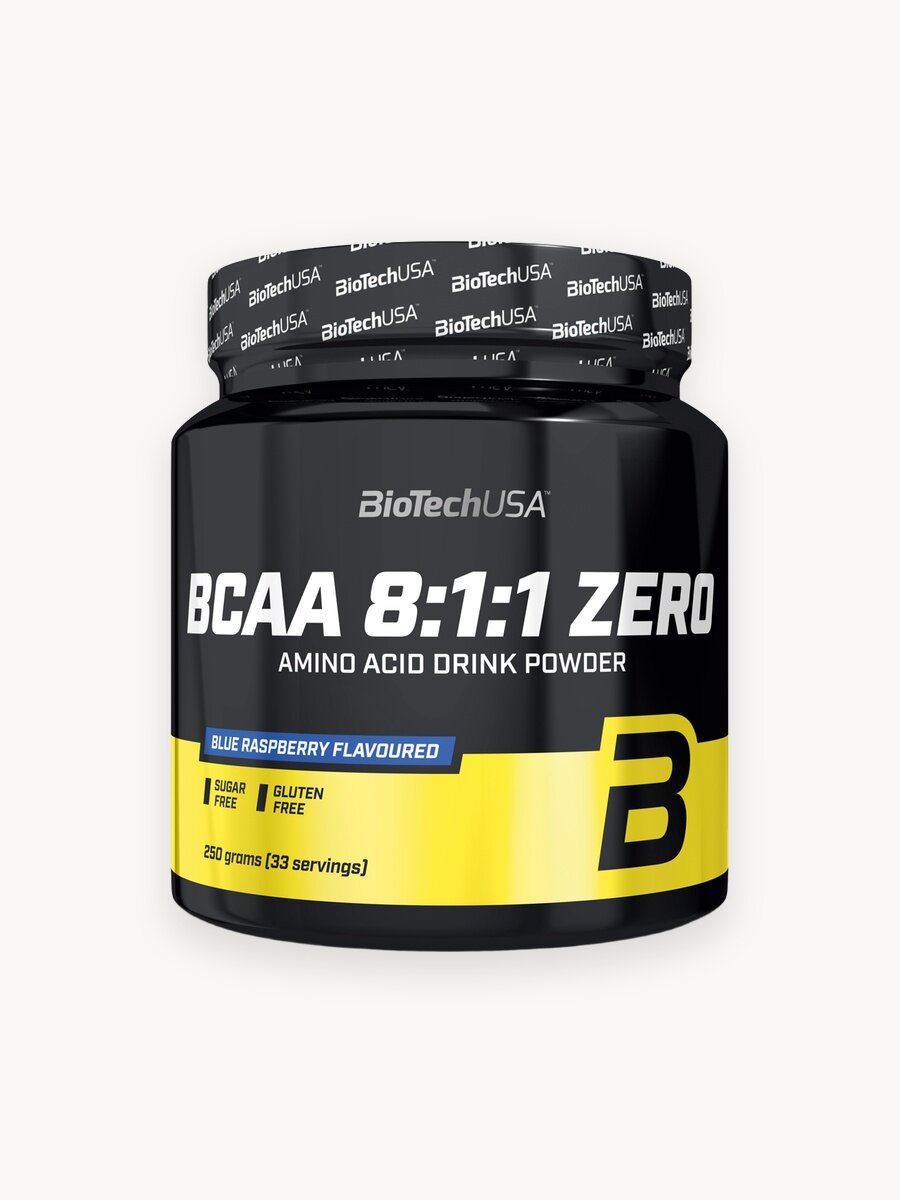 Незаменимые аминокислоты / BioTechUSA BCAA 8:1:1 ZERO / 250 г - синяя малина