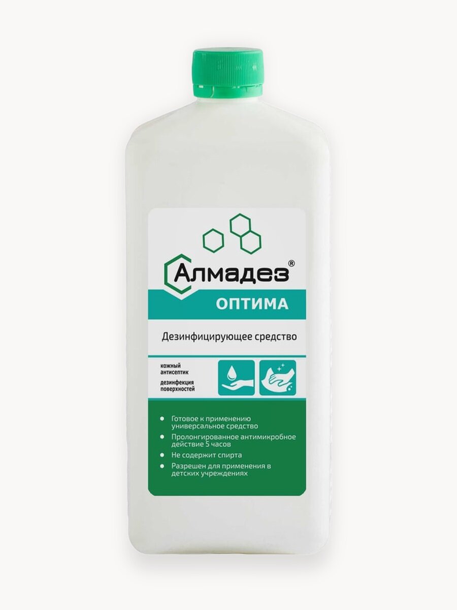 Бесспиртовой кожный антисептик алмадез Оптима, крышка АО-545 1 л