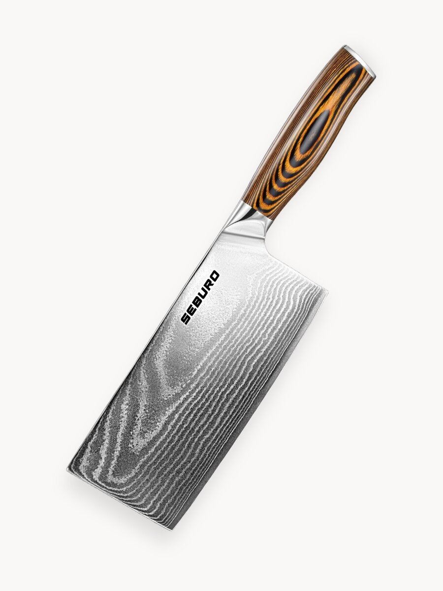 Японский нож кухонный топорик Seburo SUBAJA Damascus