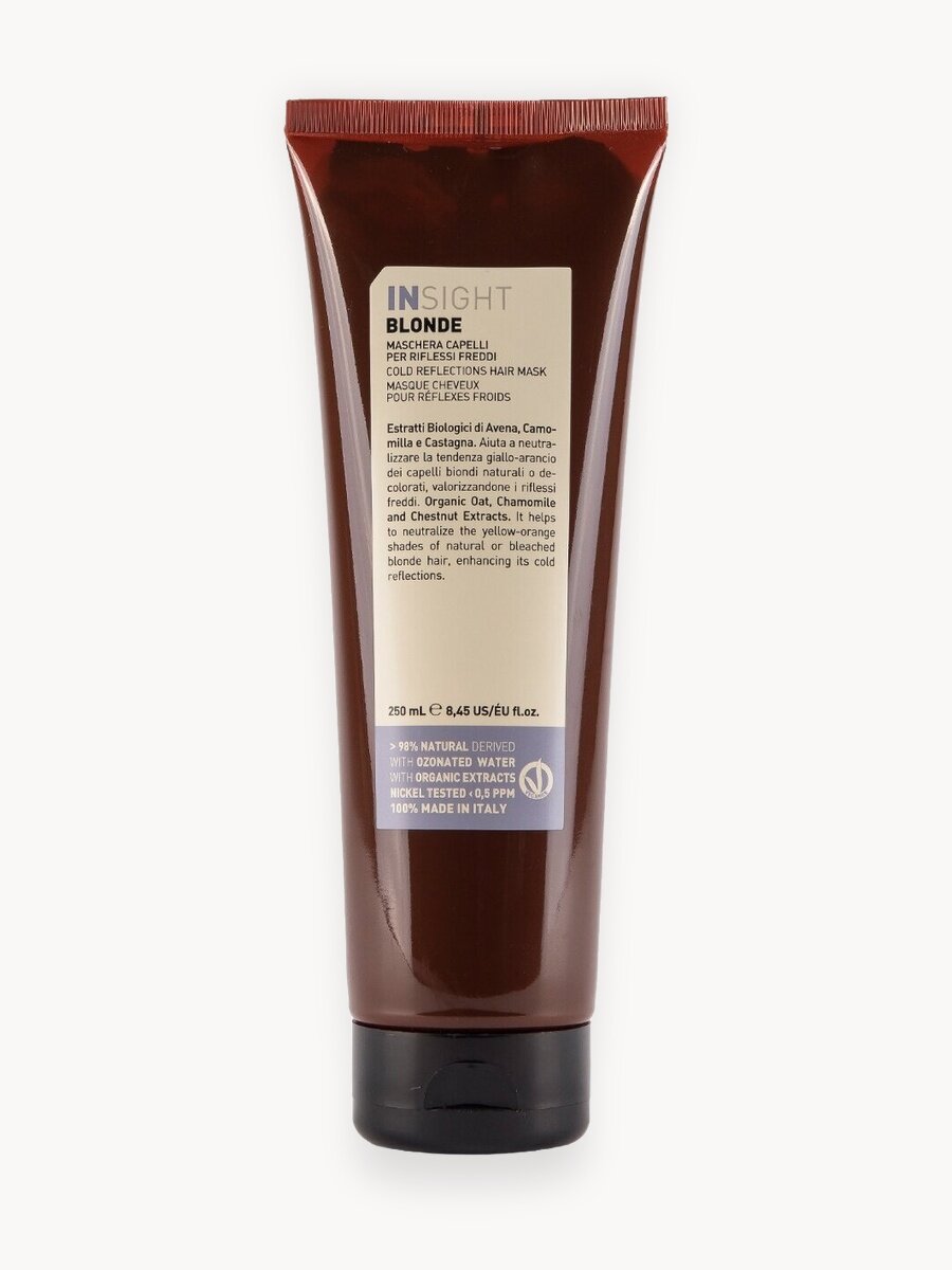 Маска для поддержания холодных оттенков Insight Professional BLONDE с органическим экстрактом овса, 250 мл