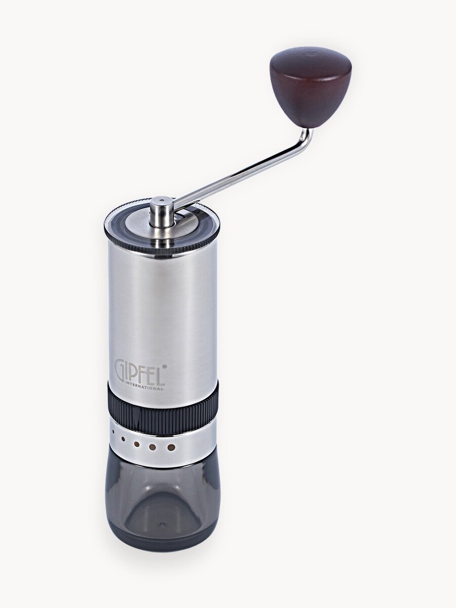 Кофемолка ручная Gipfel Corsica 52667, нержавеющая сталь/пластик, черный/стальной