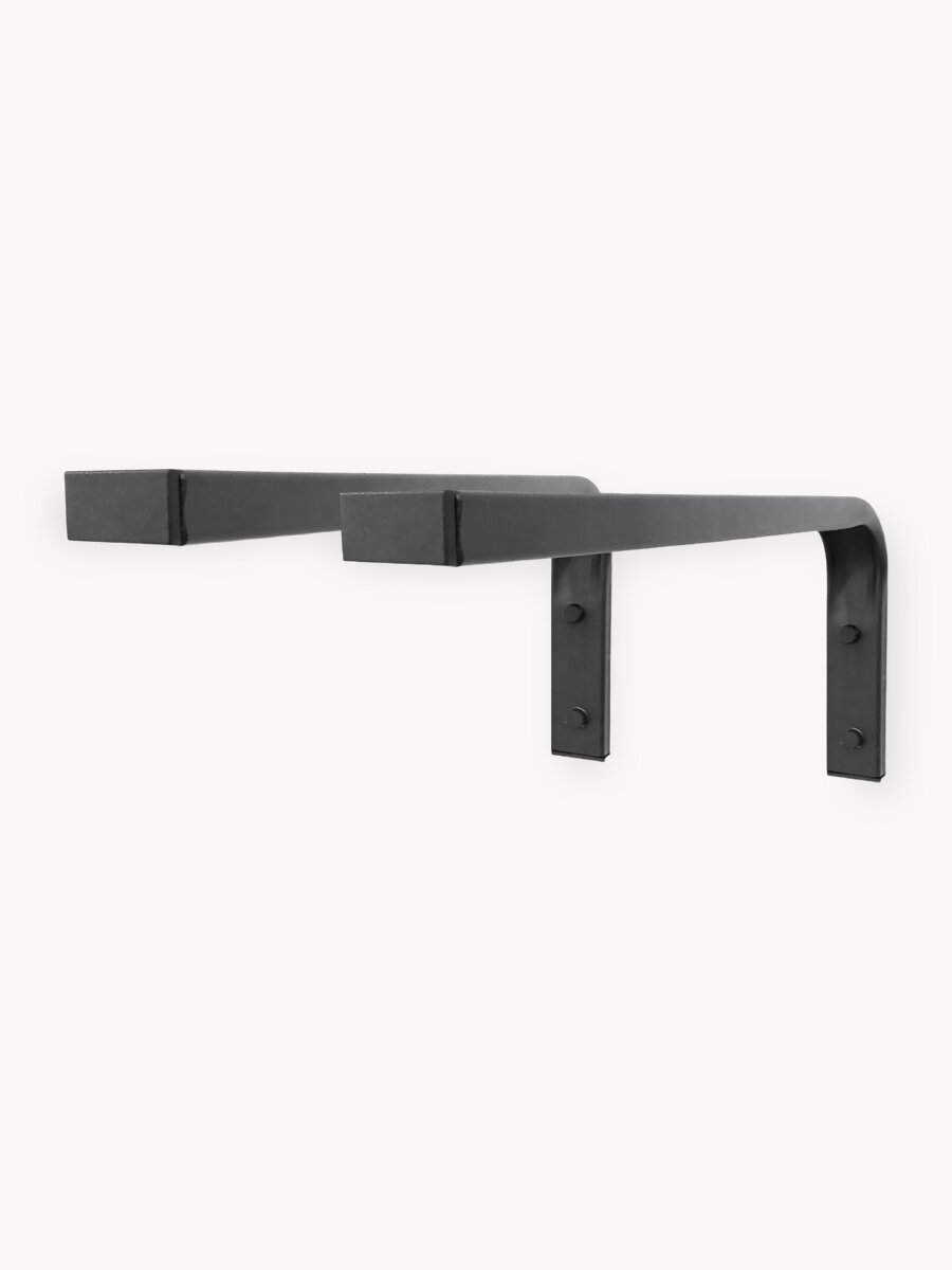 Кронштейн, держатели, крепление для полки (500мм) из проф. трубы 20х40мм. Черный. 2 шт. GardenChef.