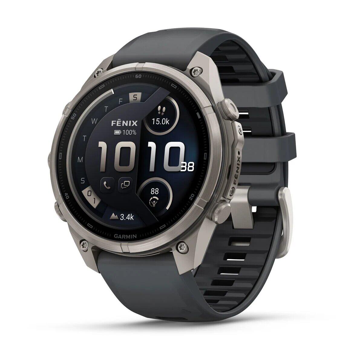 Часы Garmin Fenix 9 Pro InReach, 47mm, Titanium with Graphite/Black Silicone Band (010-04336-21)