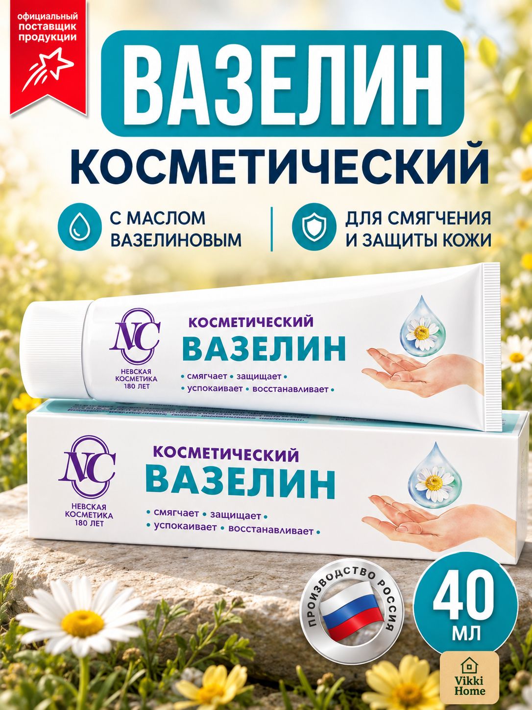 Вазелин косметический смягчающий Невская Косметика, 40мл х 1шт