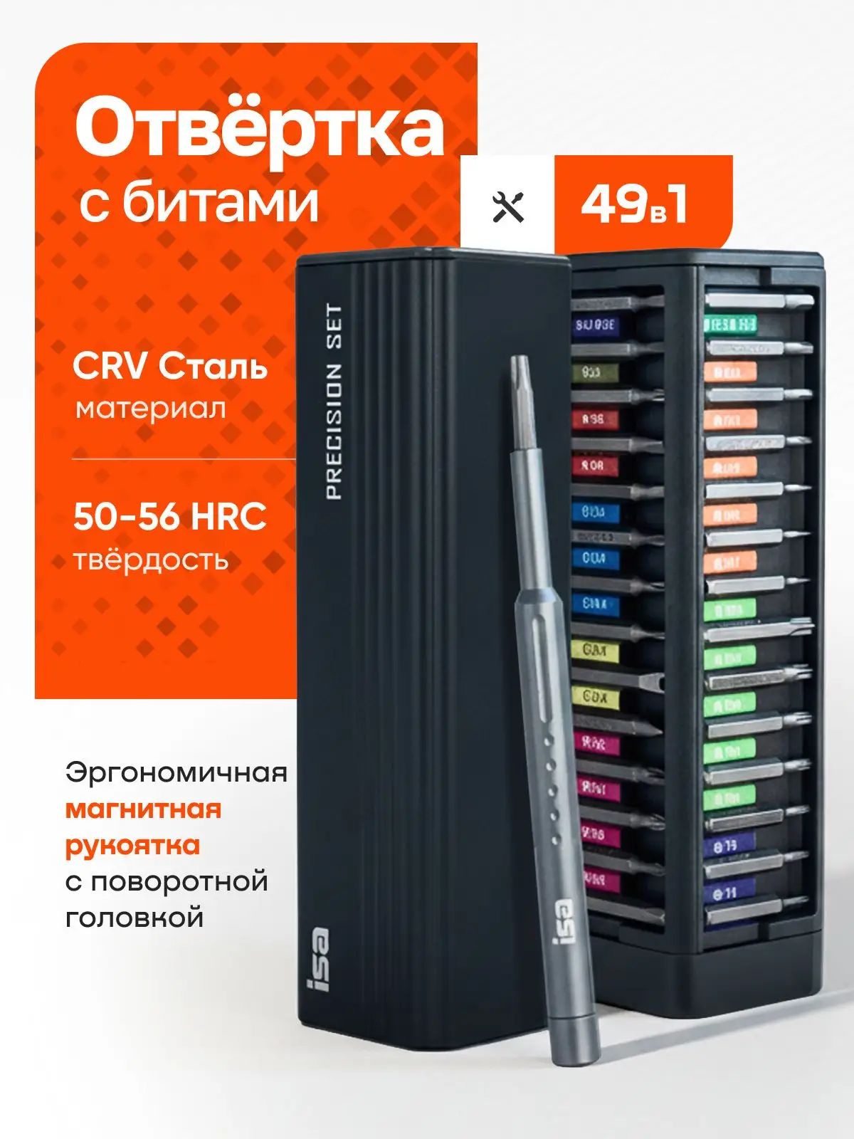 Набор отверток и бит для точных работ-