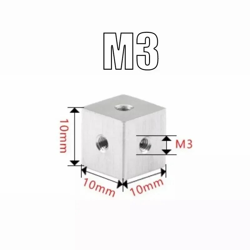 5 шт. анодированный алюминиевый кронштейн кубического разъема M3-M10 Purple, M3 x 10 x 10 x 10mm