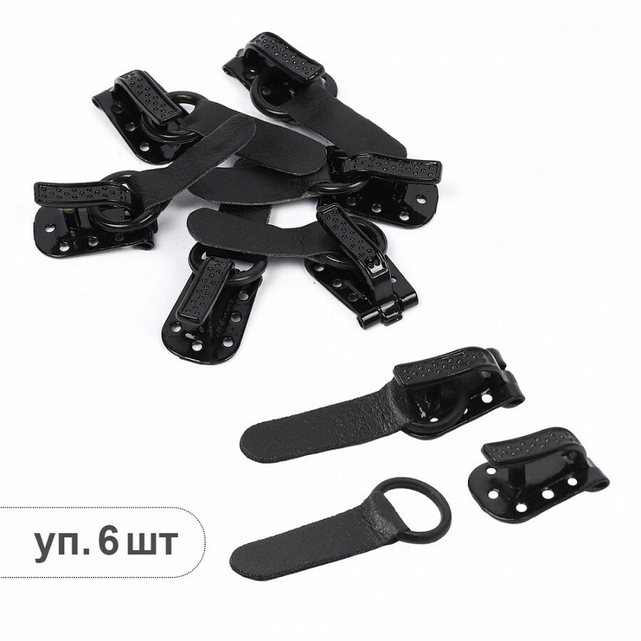 Крючки шубные TBY-0122 50мм цв. черный уп. 6шт