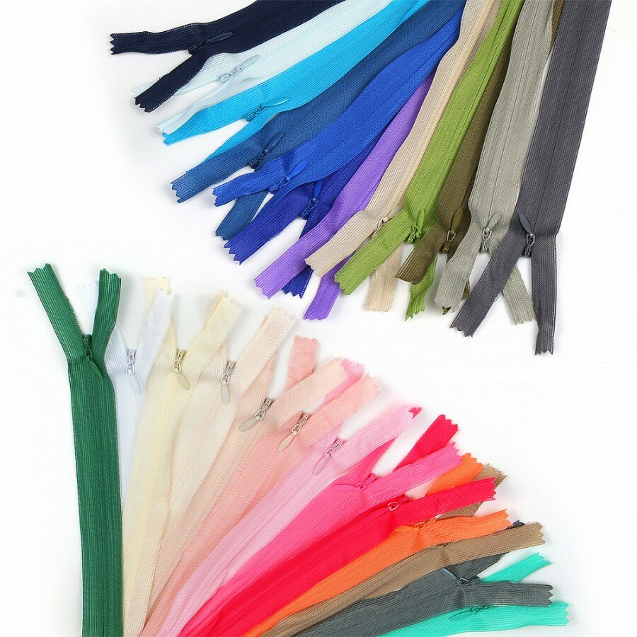 Молния MaxZipper пласт. потайная N3 20см н/р, ассорти N 8 25цв х 2шт